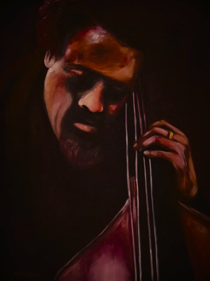 Bass Man - Portrait Paintings - Kevin Hellon | Portrait Artist in Elk Grove