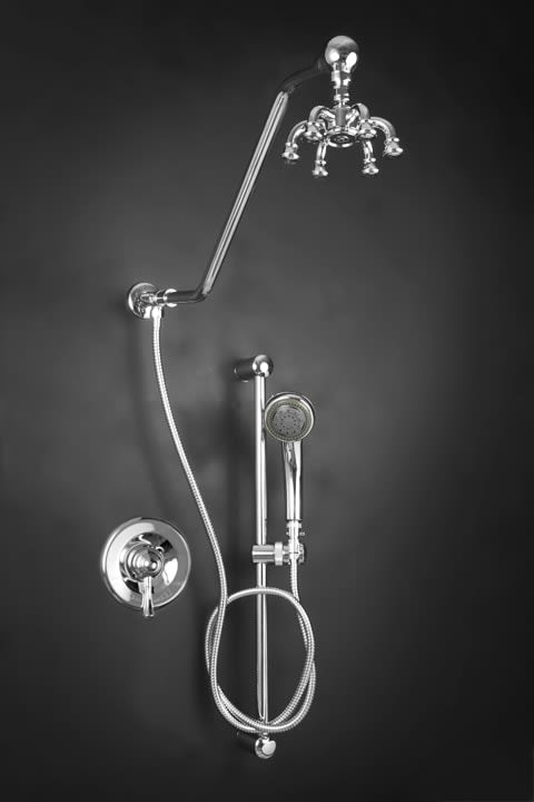 Octo 7 Shower System With Solid Brass 24” Slide Bar - Rain Shower Head ...