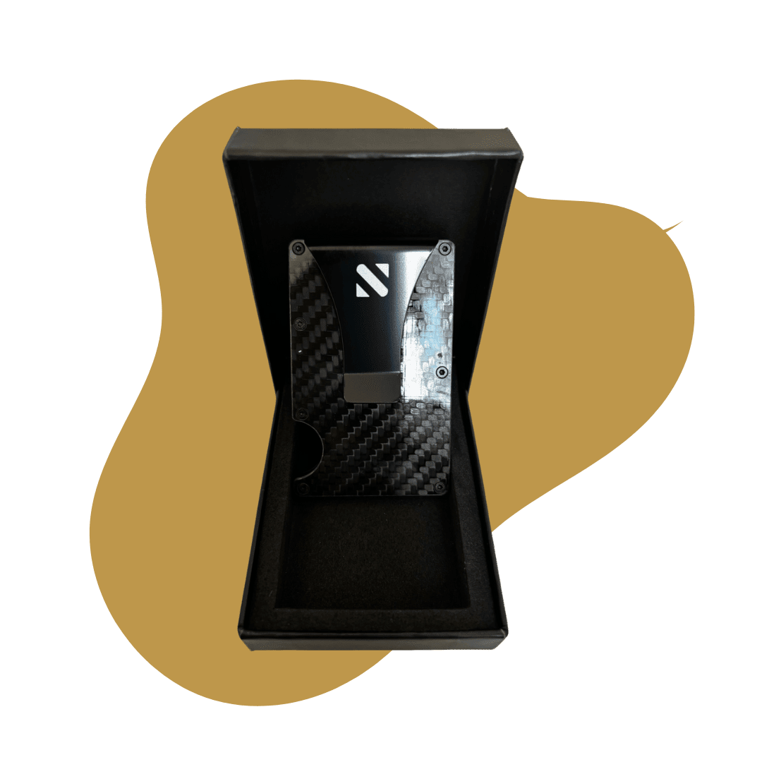 RFID Carbon Fiber Wallet for Men-Minimalist Aluminum Metal Money Clip ...