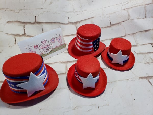 Patriotic 3" Uncle Sam Mini Top Hat - Holiday Mini Hats - Handcrafted ...