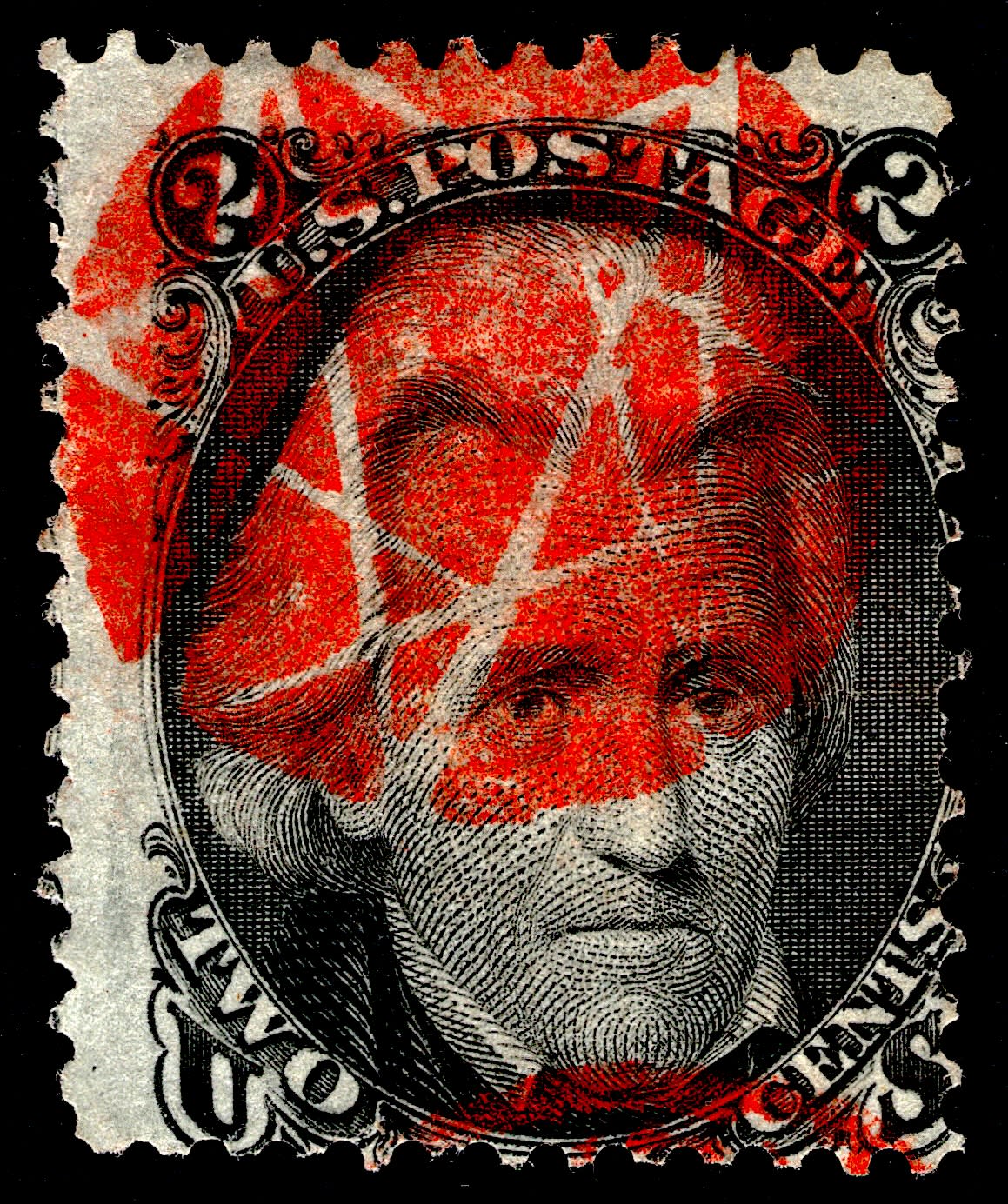 Red Negative Star - Fancy Cancellations - Nasr Stamps, Inc.