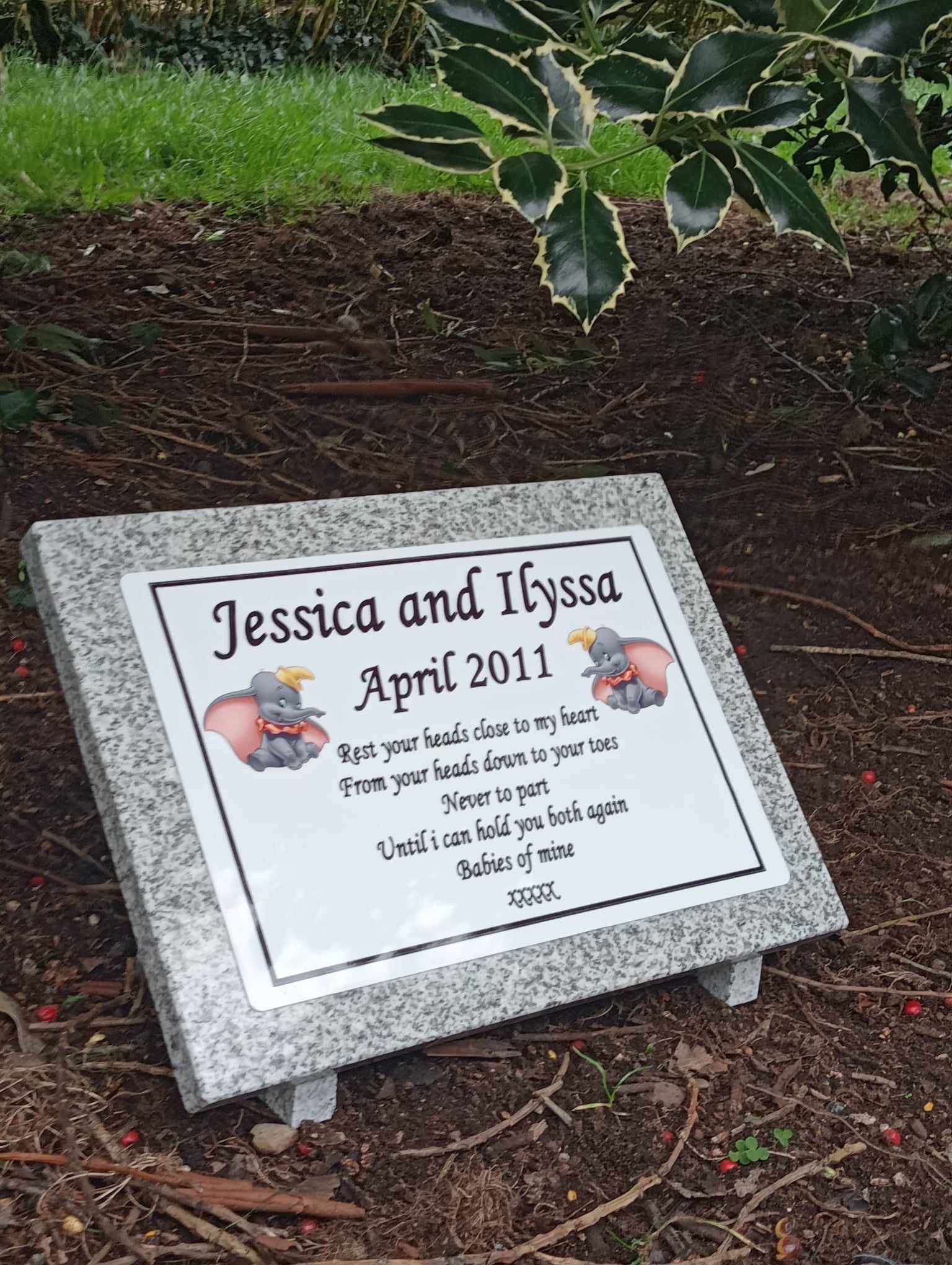 Personalised Granite Baby Infant Memorial Plaque Baby Grave Marker ...