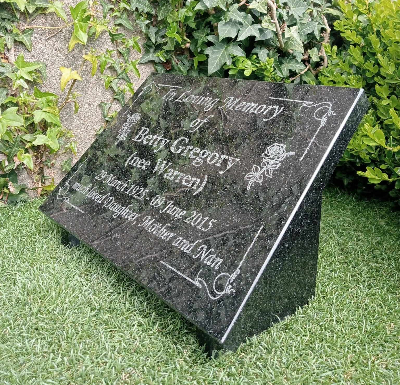 Personalised Memorial Plaque Grave Memorial Grave Marker Slanted Grave ...
