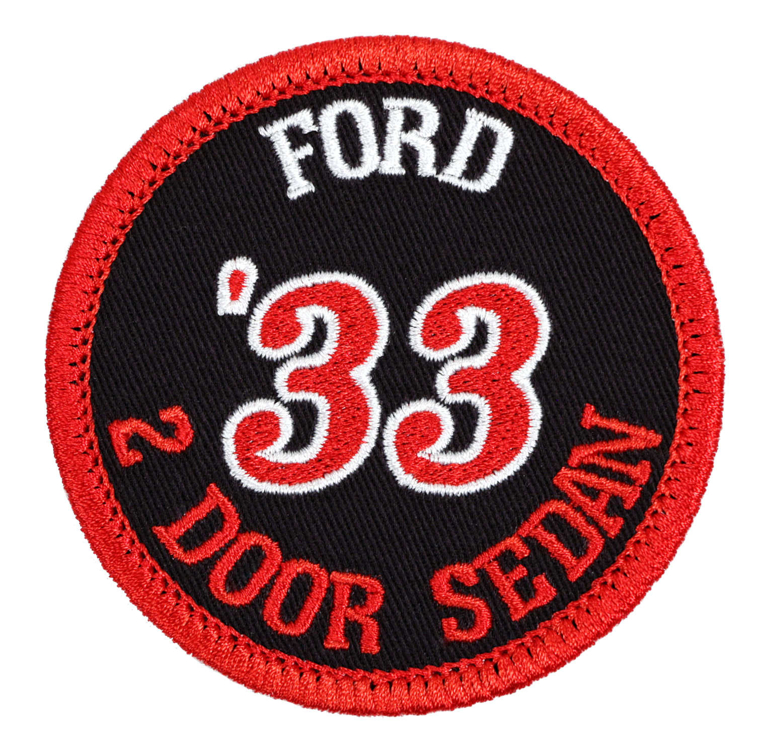 1933 Ford 2 Door Sedan Embroidered Patch - Black Twill/Red - Patches ...