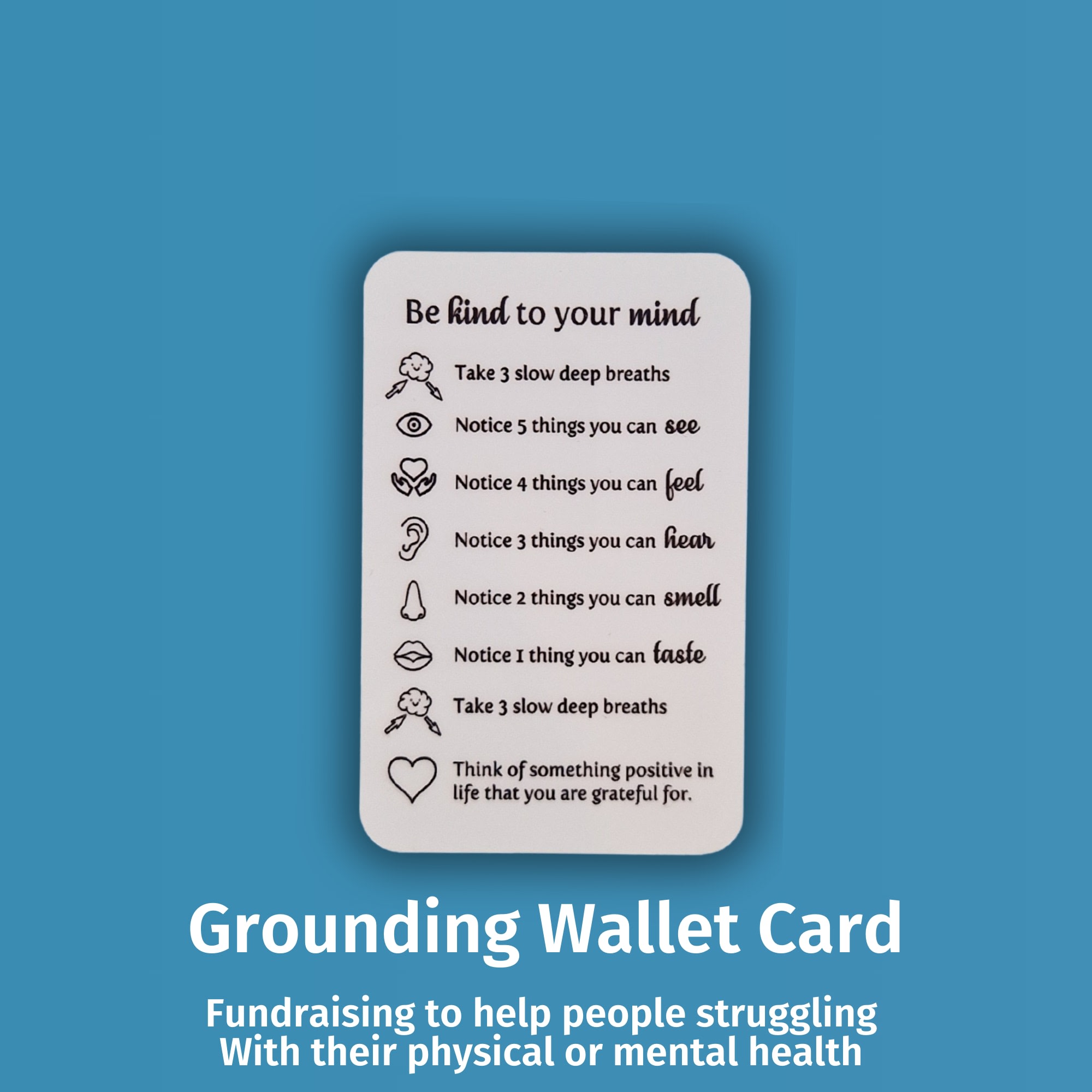Grounding Technique metal wallet card - Mental Health Tools - Kindness ...