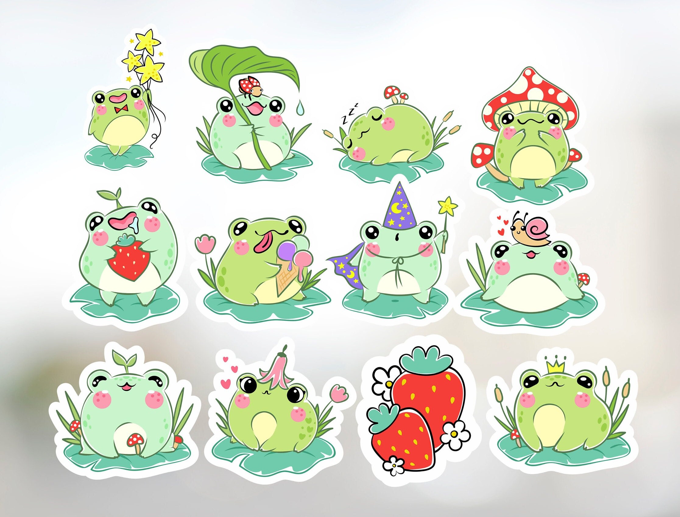 Cute Frog Sticker Pack - Sticker Packs - Love Stickers UK | Handmade ...