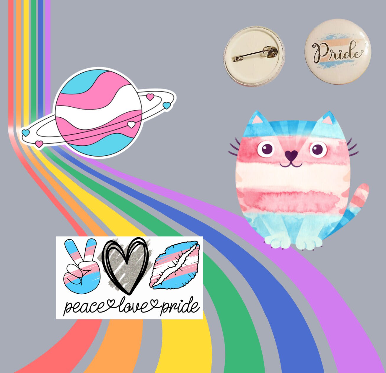 Trans Pride Sticker - LGBTQ Pride - Love Stickers UK | Handmade Craft ...