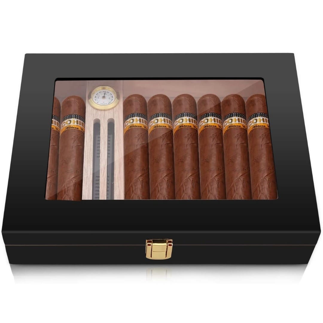 Signature LOBOS High Gloss Cigar Humidor - Cigars and Accessories