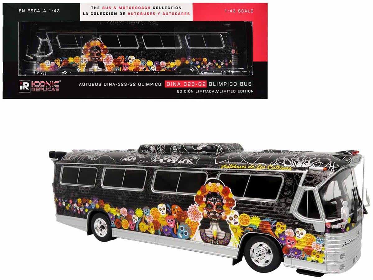 DINA 323 G2 OLIMPICO COACH BUS LAS CATRINAS 1/43 DIECAST ICONIC