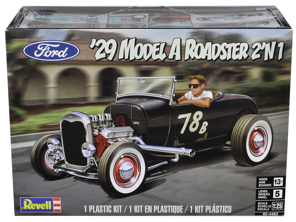 1929 Ford Model A Roadster 2-in-1 Kit 1/25 Scale - Models & Kits