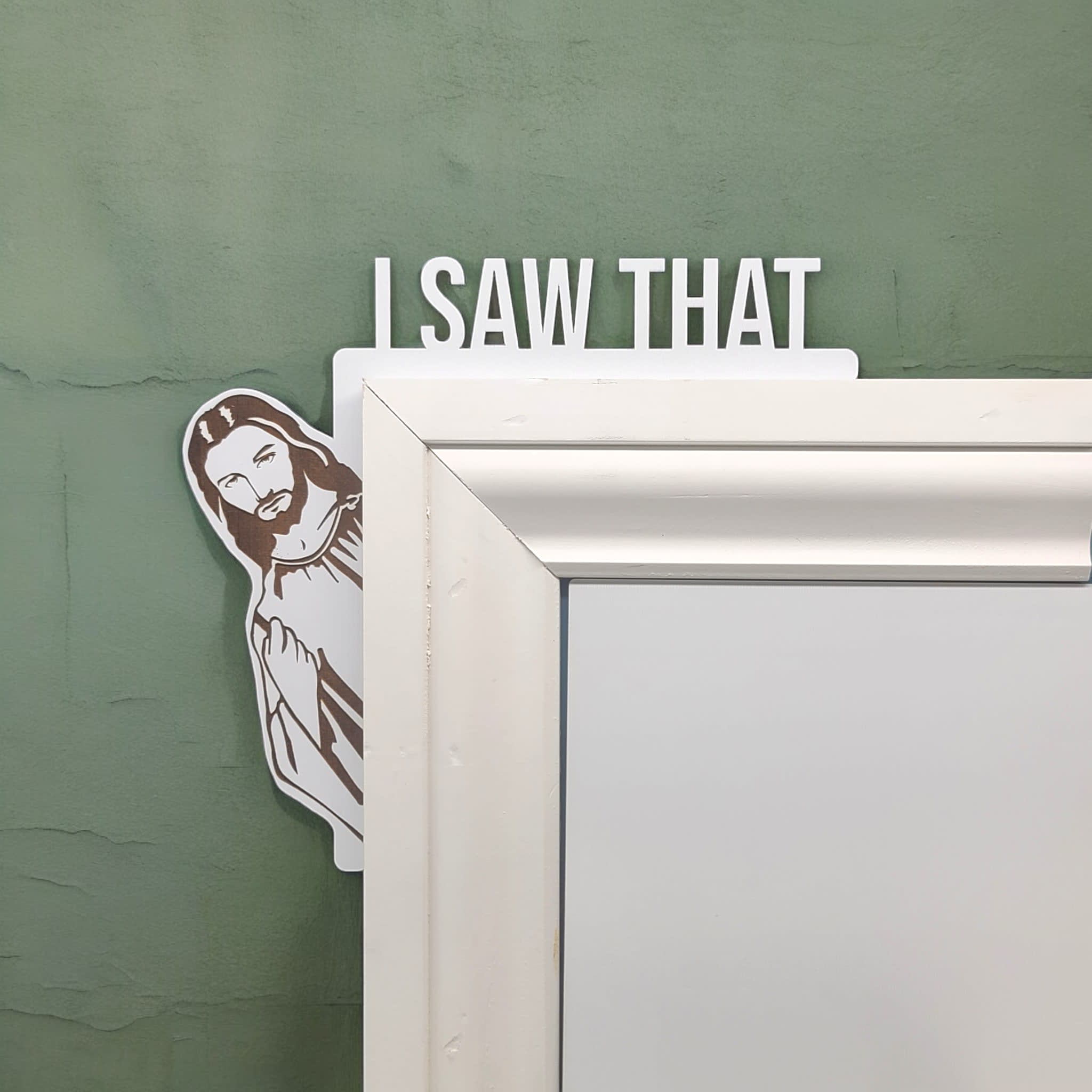 Jesus I SAW THAT door corner wall decoration - Jesus Door Decorations ...