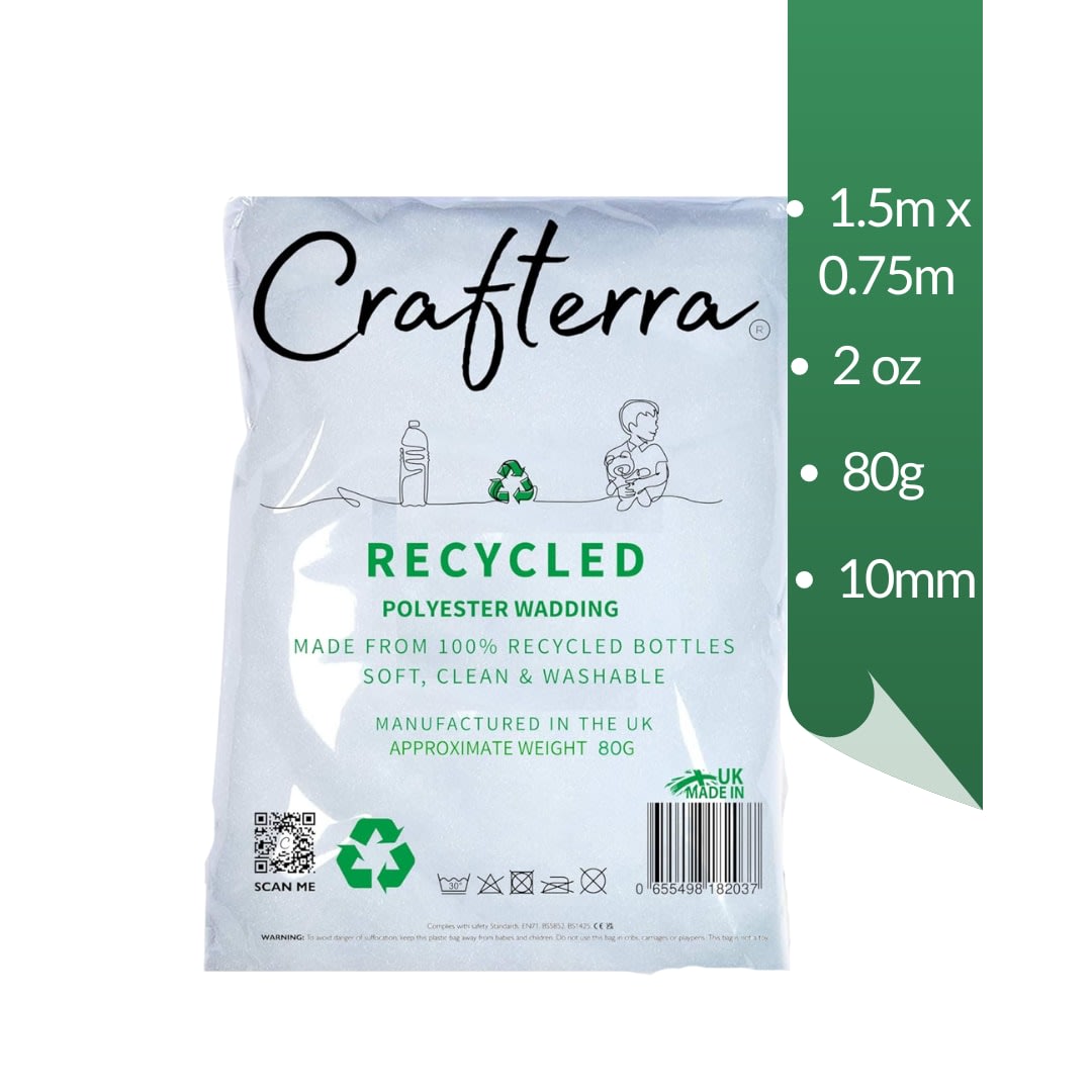 Recycled Polyester Wadding - Quilting Cushions Crafts Padding- 80g UK ...