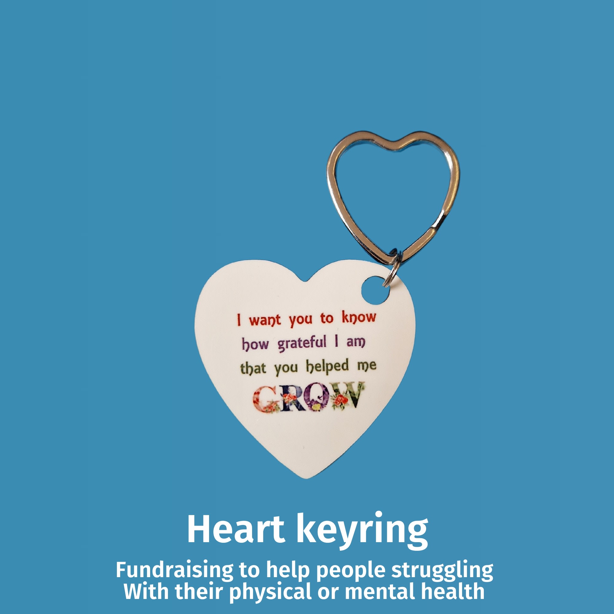 Keyring grateful you helped me grow heart - Kindness Keyrings ...