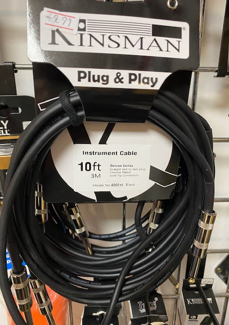 Kinsman Instrument Cable 3m (10ft) - Cases Gig Bags and Accessories