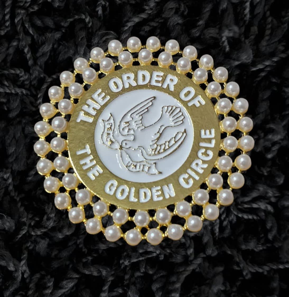 Golden Circle Pearl metal brooch pin - Female Masonic Items - Charlene ...