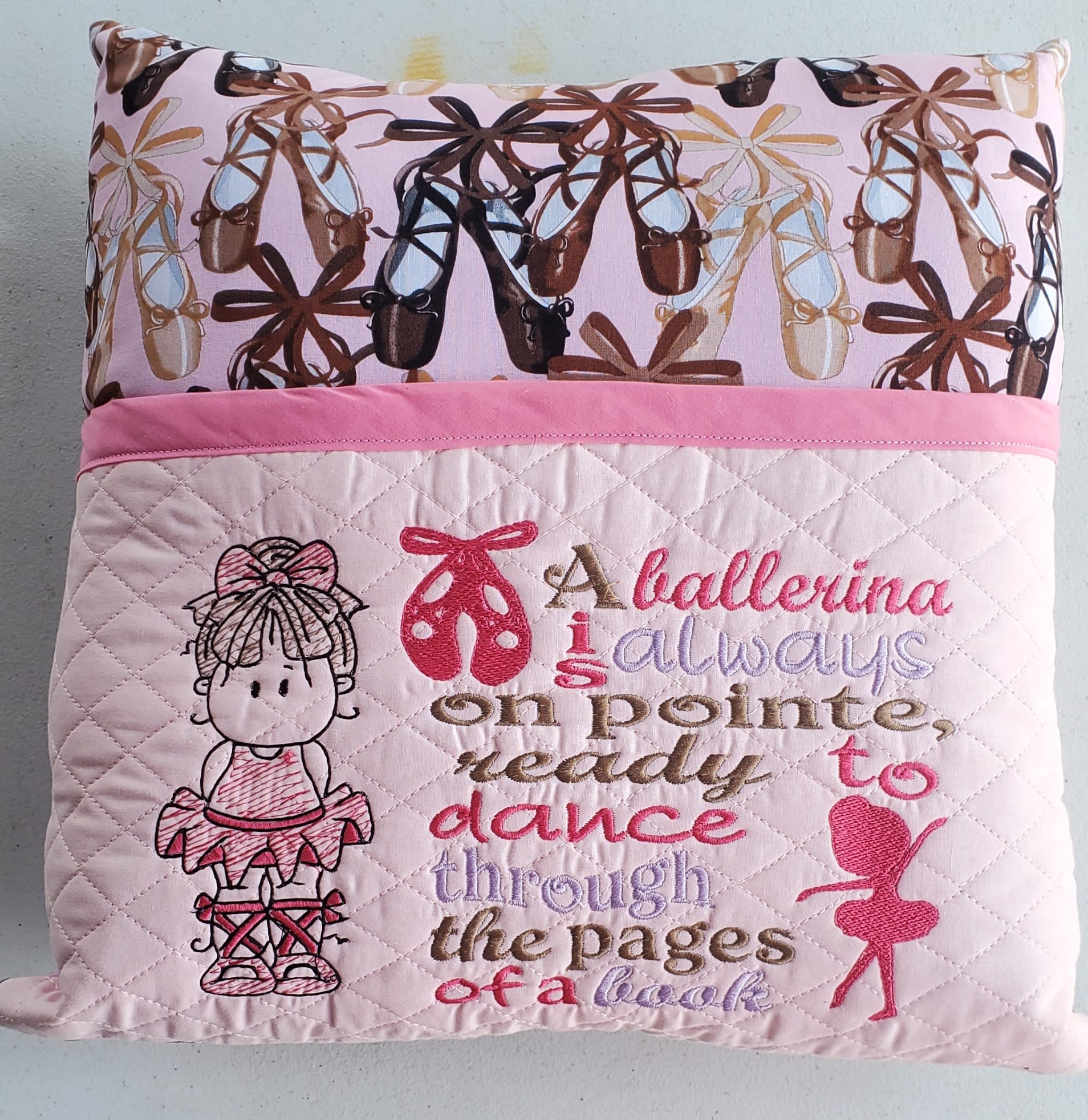 Ballerina Reading Book Pocket Pillow - Reading Book Pillows - KaTee's ...