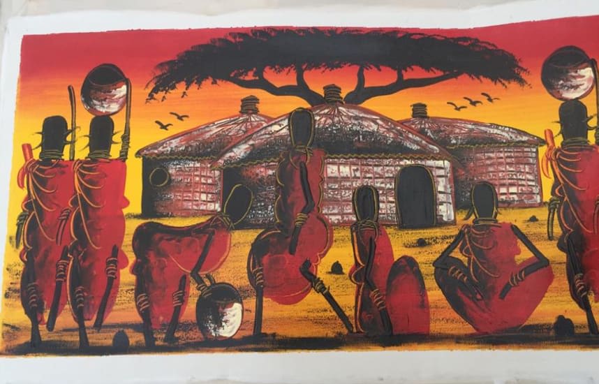 Community - Acrylic Paintings - Small World African Art | Phoenix Retailer