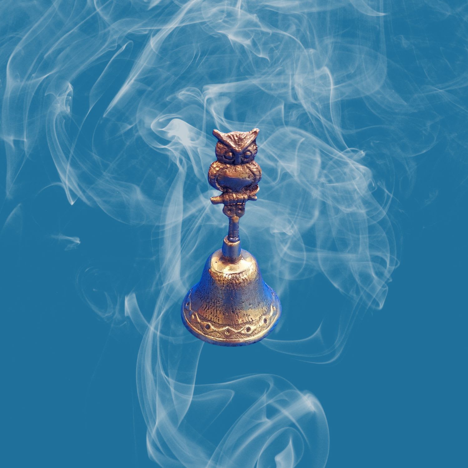 Brass Owl Bell - small for Orishas Yewa, Oba, Obba, Oya, Oshun Lucumi ...