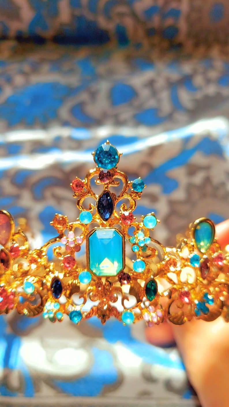 Inle Erinle Olokun crown metal gemstone ade corona for Inle Abata large ...