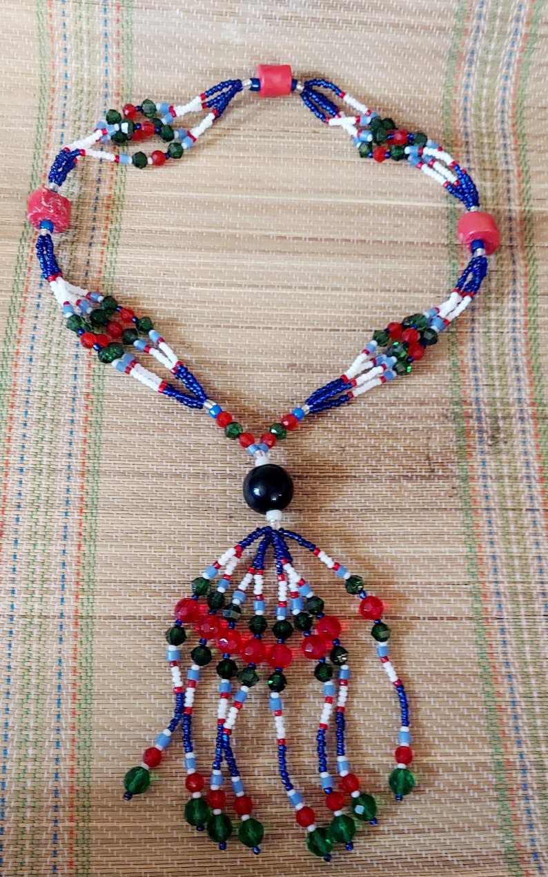 Olokun mazo Red Coral and glass Olocun ifa orisha olokum orisa lucumi ...