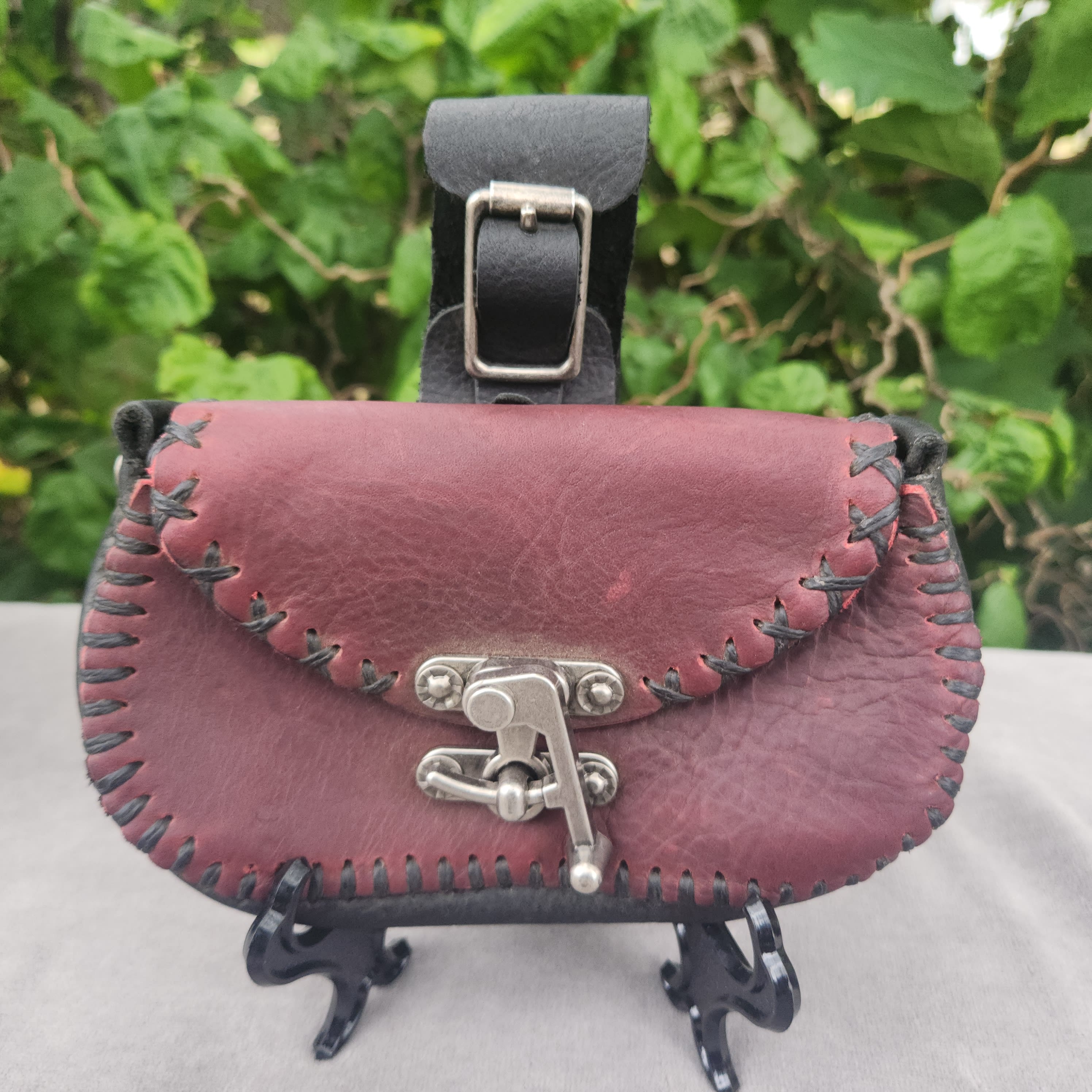 Tobacco Pouch with Buckle Belt Loop - Leather Pouches (High Luster)