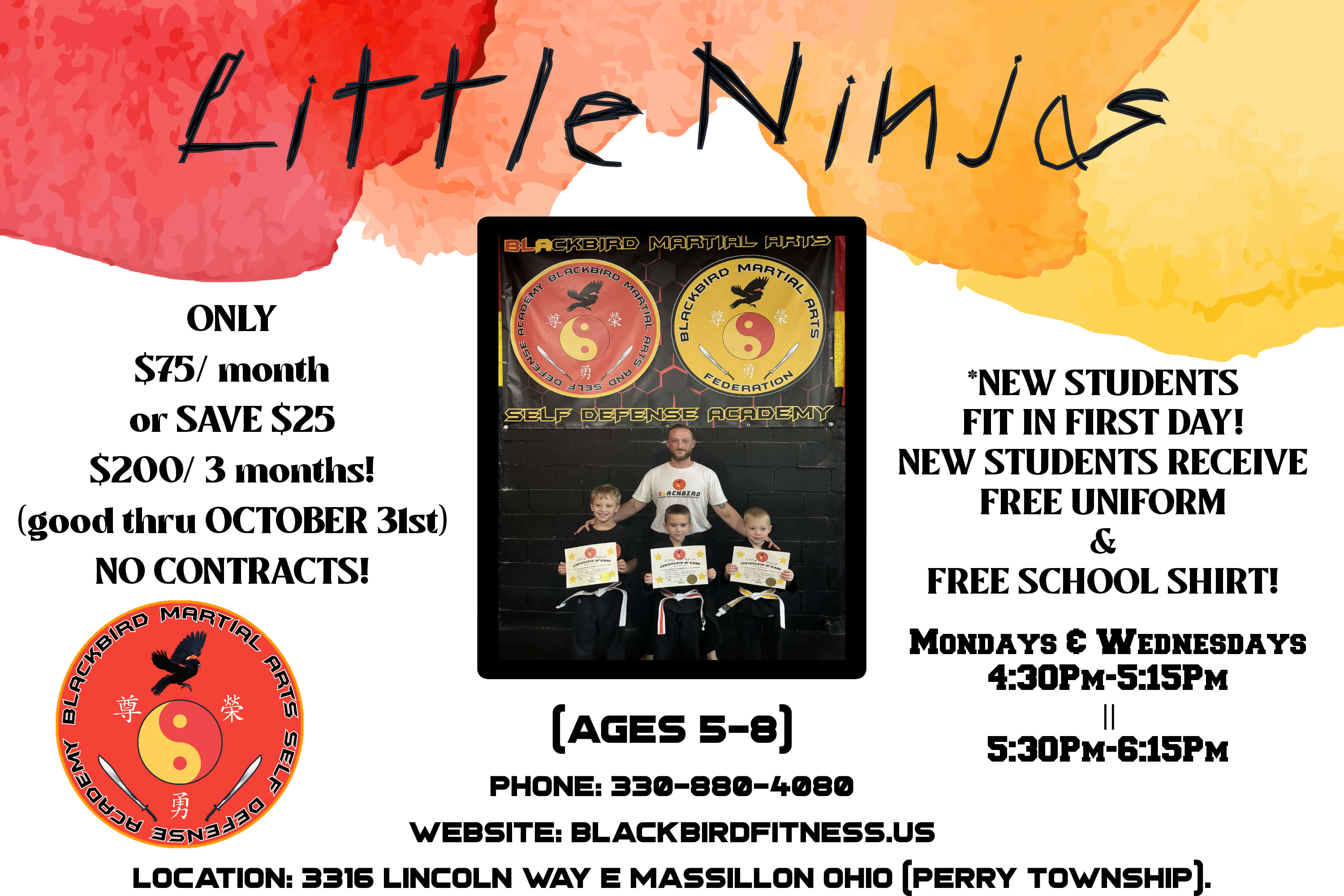 3 month SPECIAL for Little Ninjas! - Classes - BlackBird Fitness ...