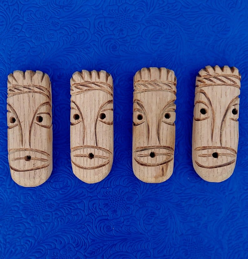 Wooden Masks Oya Yanza Olokun Orisha tool-Herramienta de Ifa orisa