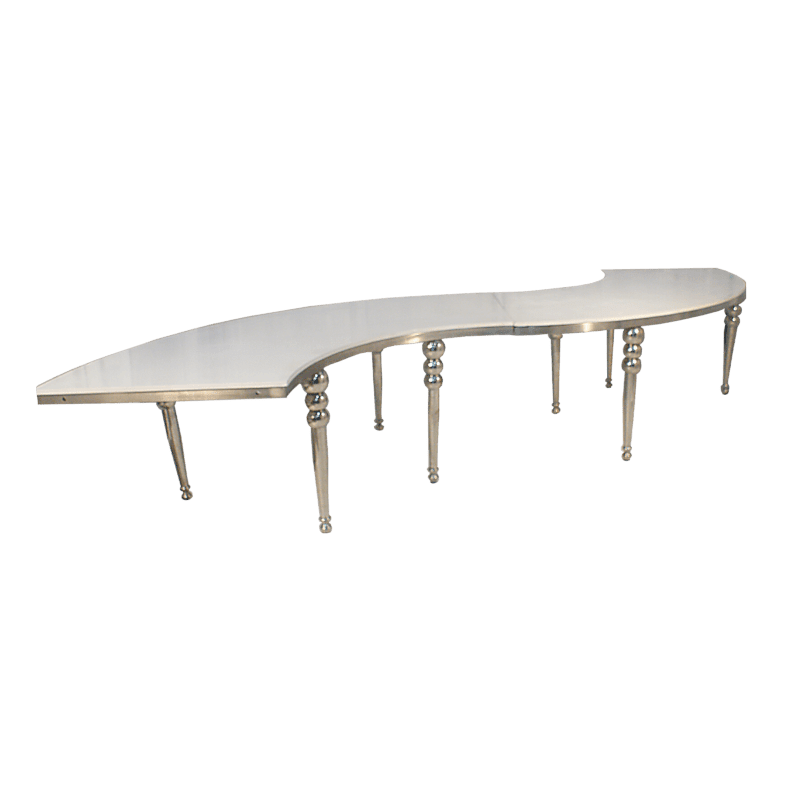 S-Table Silver - LUXURY TABLES - Moe Event Hire - Furniture Rental | London