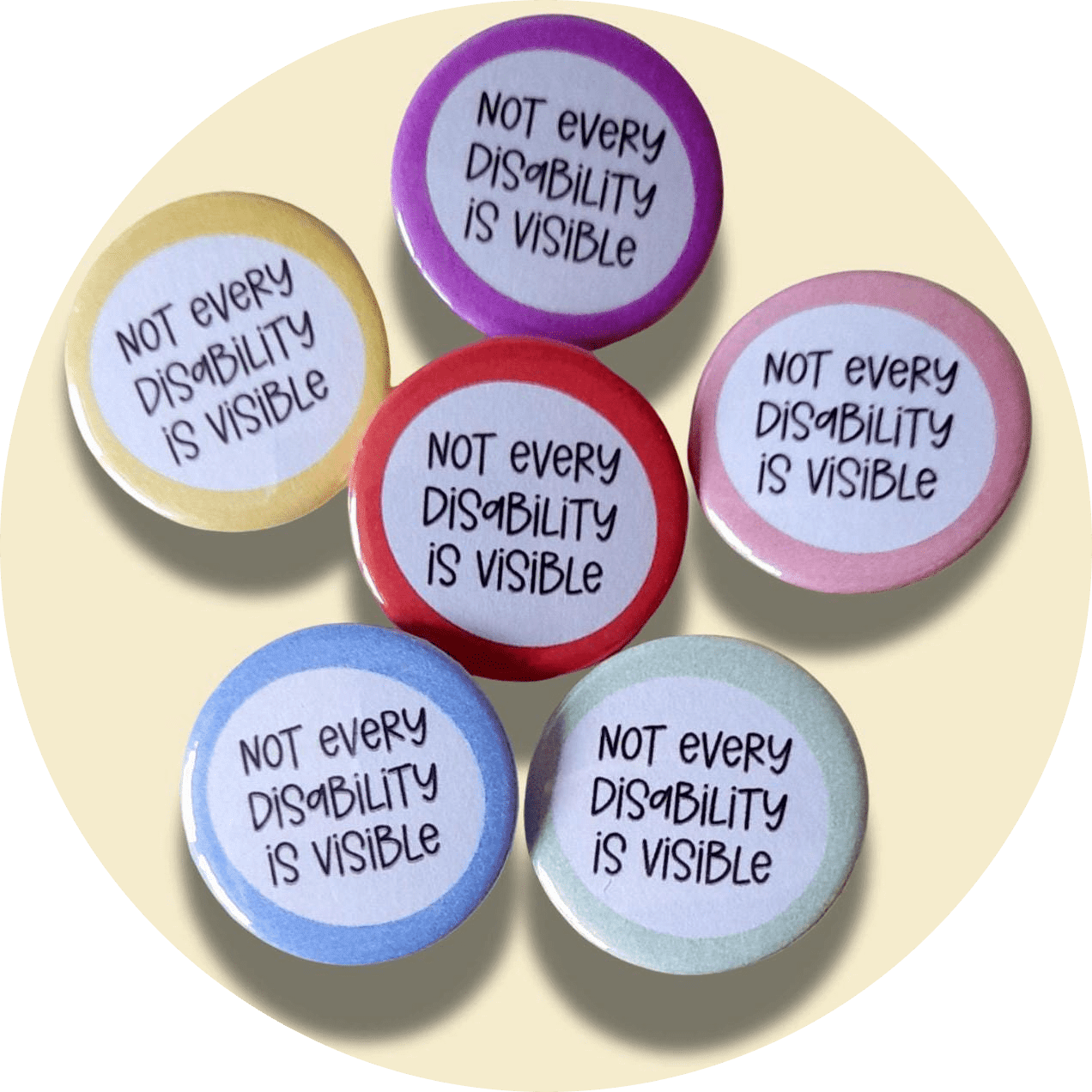 Not Every Disability is Visible Badge - Disability Pin Badges - Love ...