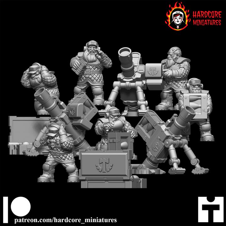 Space Dwarf Mortar Squad - Hardcore Miniatures - MTG Terrain | Terrain ...