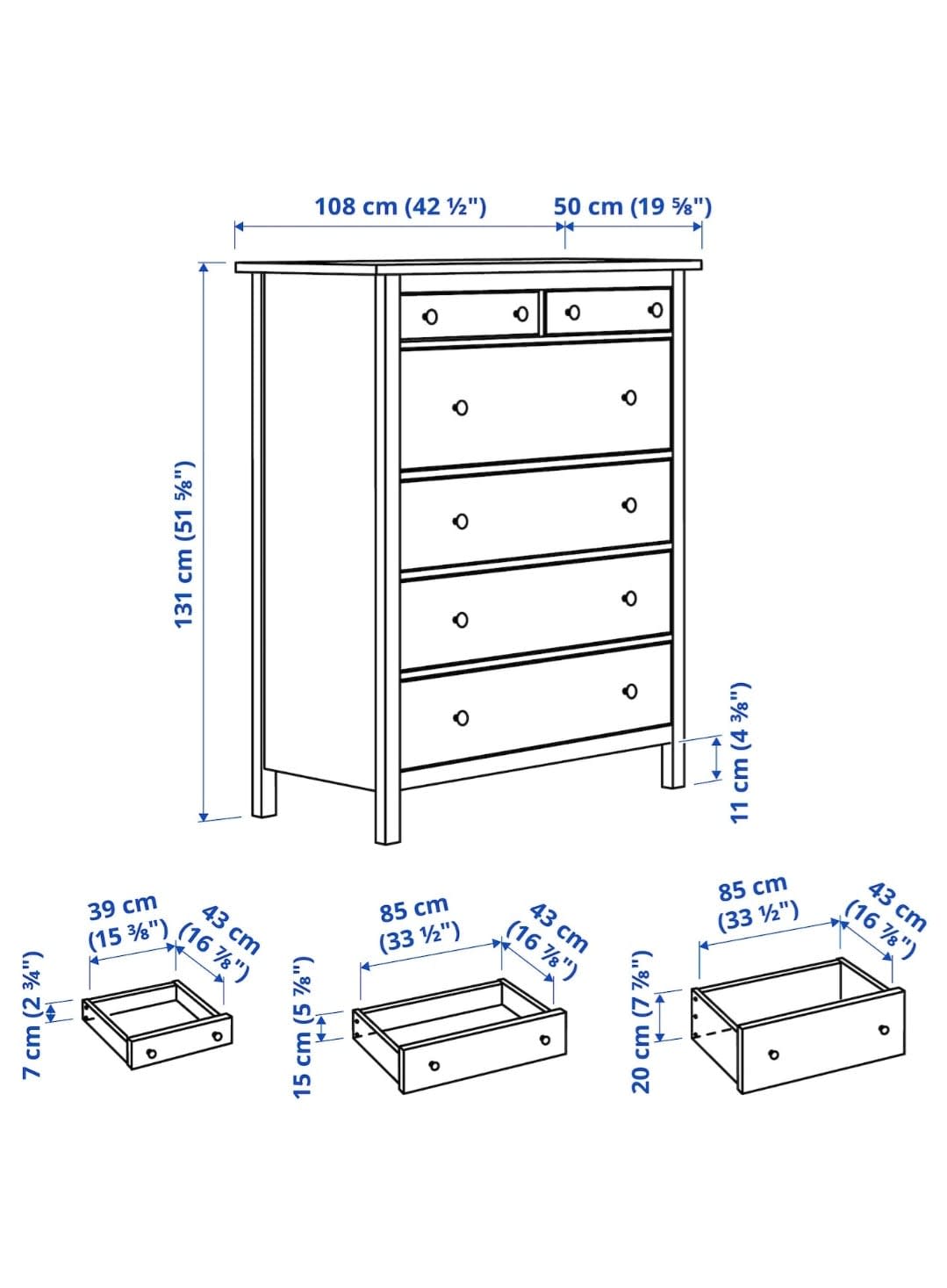 Hemnes 6 drawer dresser store