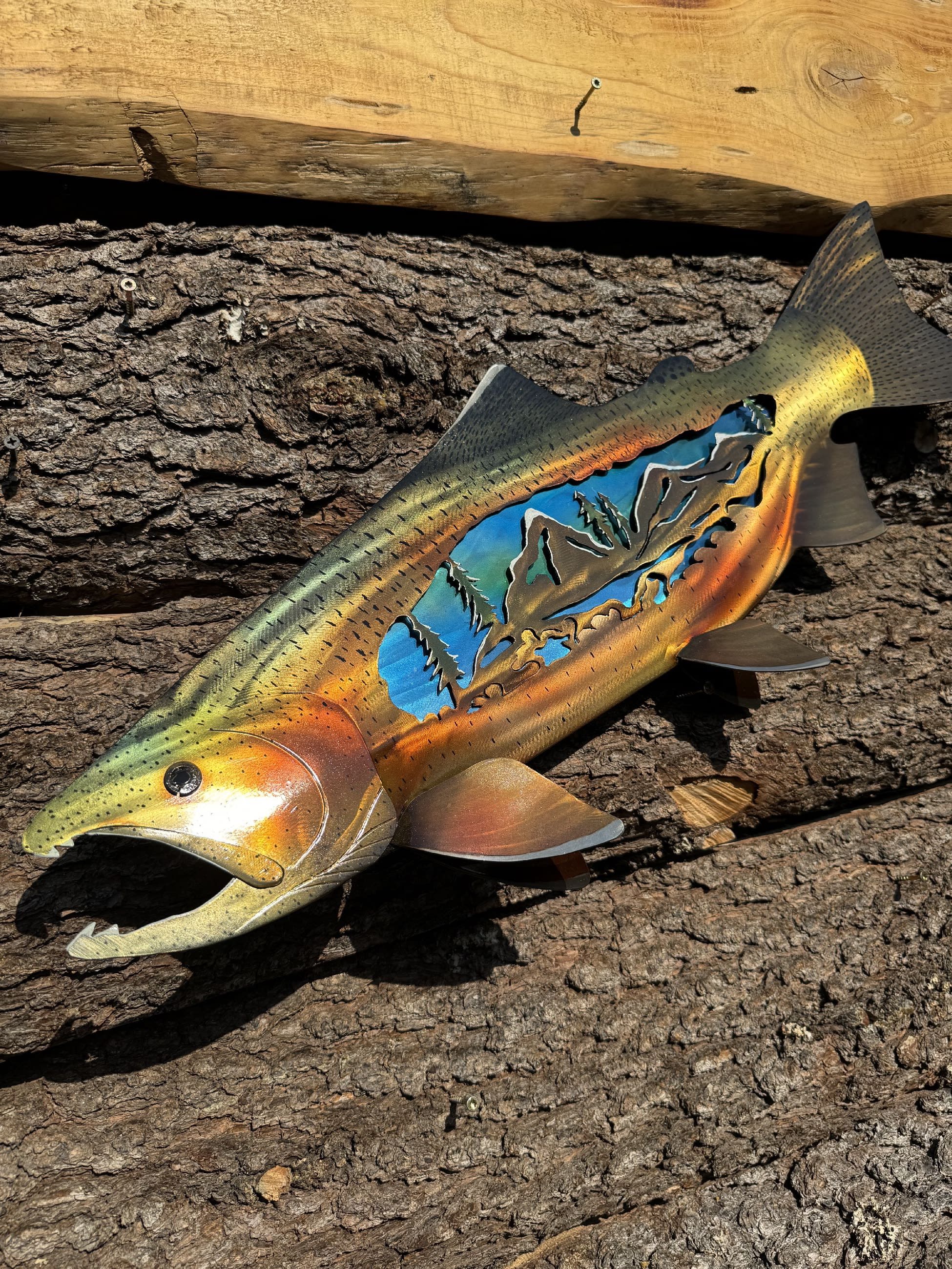 #730 - Mountain Steelhead 32” - SHOP Metal Artwork - Jerry Ross Custom ...