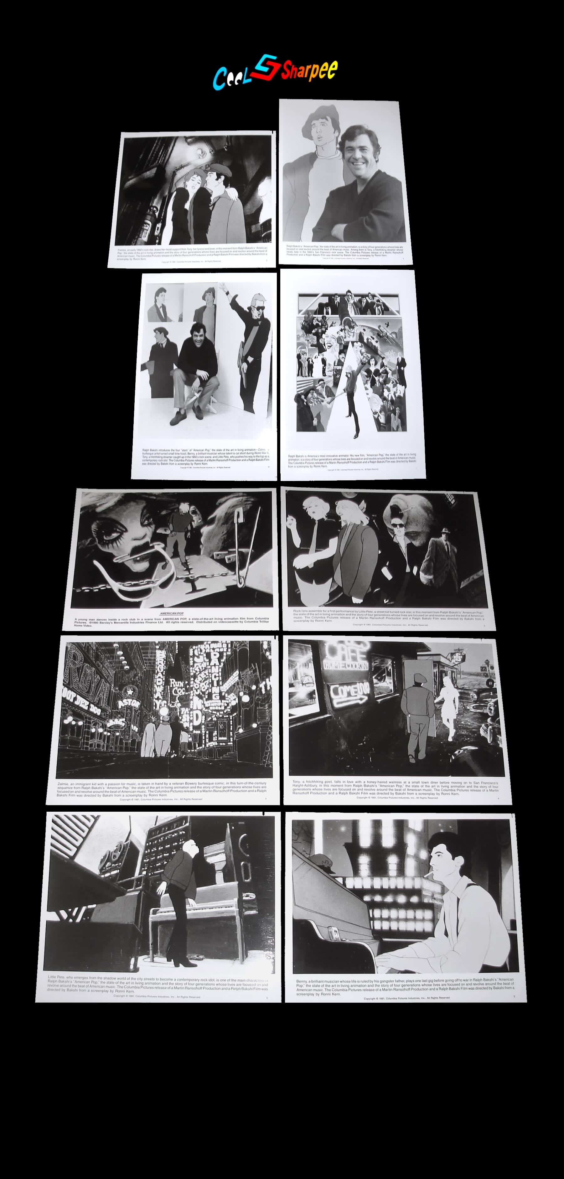10 AMERICAN POP Ralph Bakshi Animated Movie Press Photos 1981