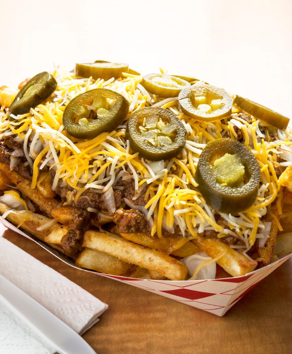 Chile Verde Fries - Fully Loaded Fries - Papas The Loaded Baked Potato ...
