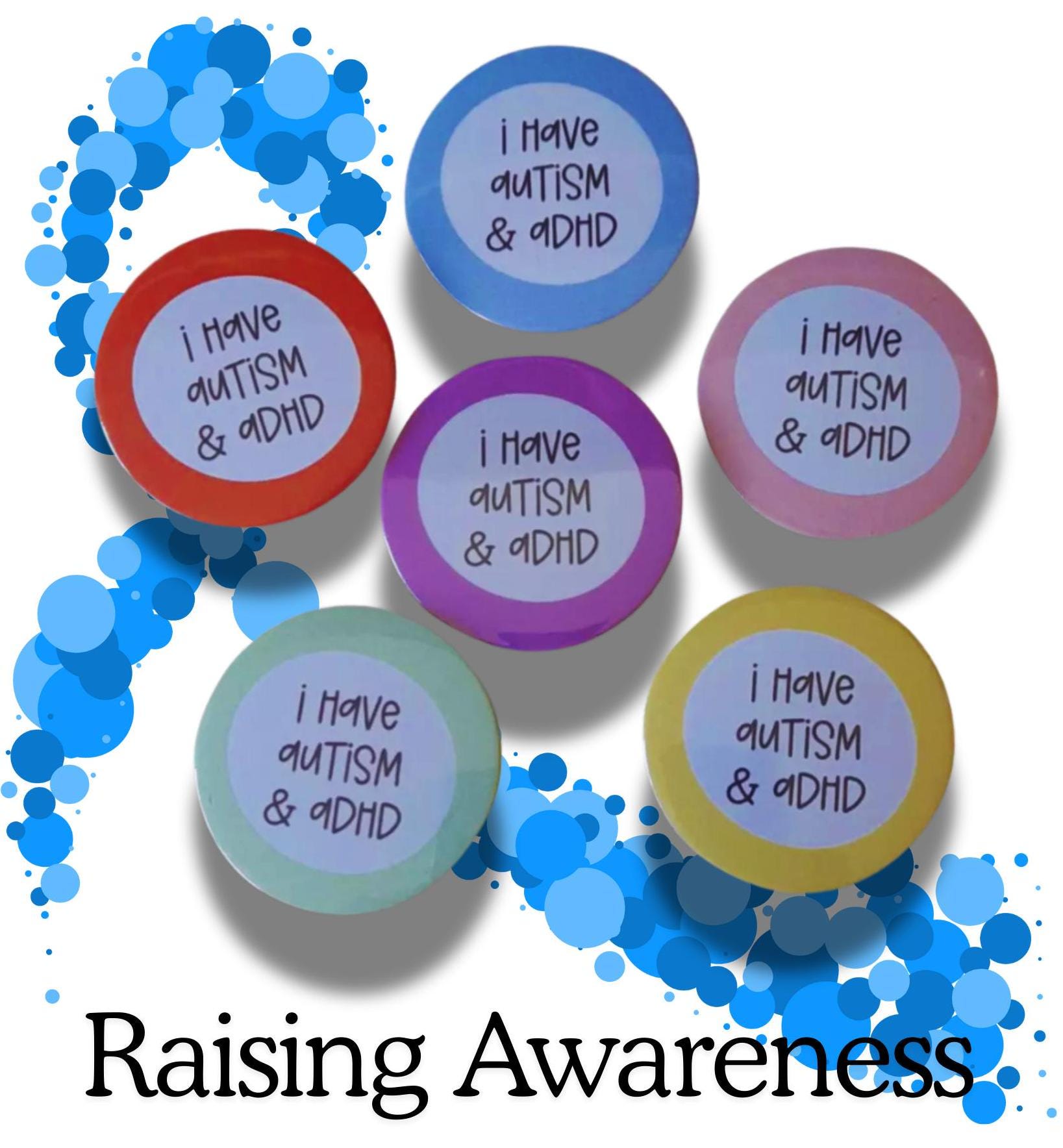 I Have Autism and ADHD Hidden Disability Pin Badge - Autism Collection