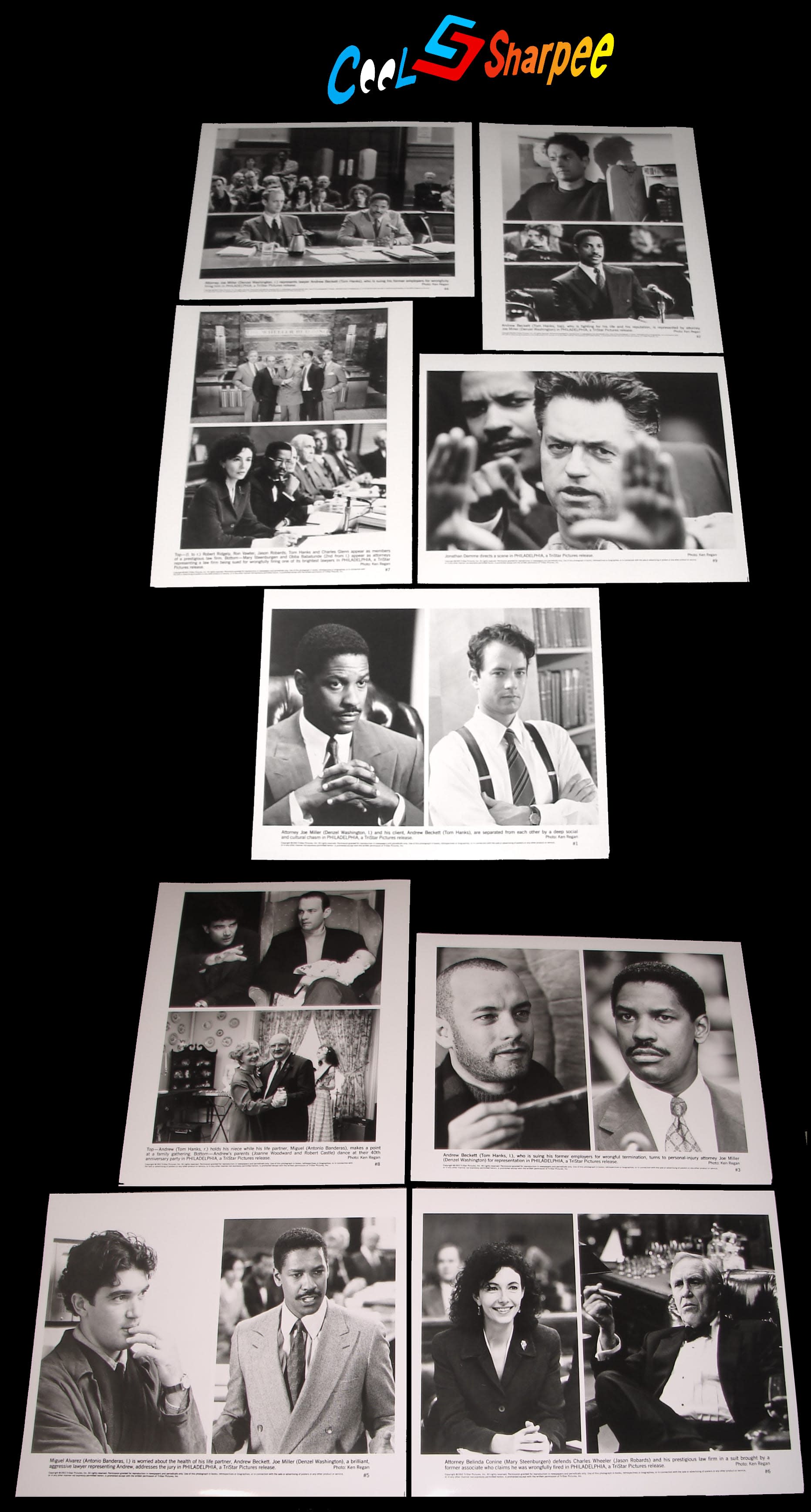 9 PHILADELPHIA Jonathan Demme Movie Press Photos 1993 TOM HANKS Denzel ...