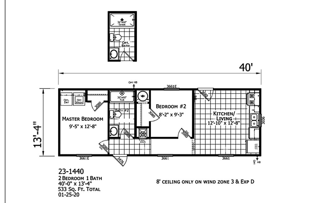 2-Bedroom Single-Wides - Single Section Homes - Factory Showcase Homes ...