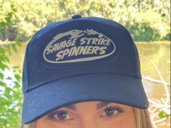 Black Patch Velcro Back "Dad Hat" - Silver Logo Front and Back