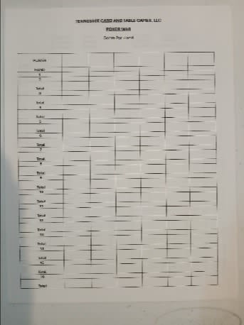 Score Sheets - Individual Items - Card & Table Games in Tennessee ...