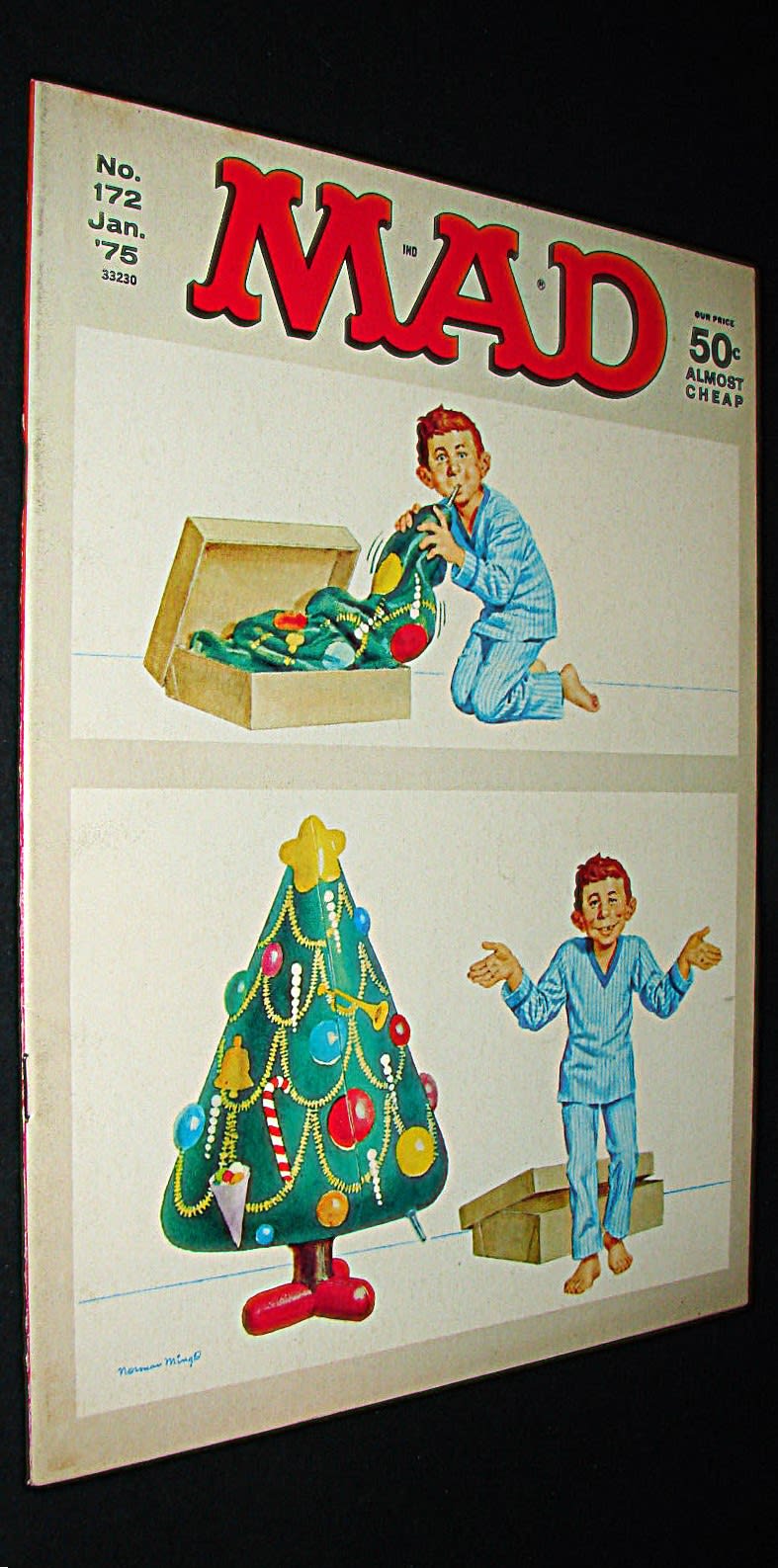 172 Jan 1975 MAD Magazine INFLATABLE CHRISTMAS TREE Xmas Norman Mingo ...