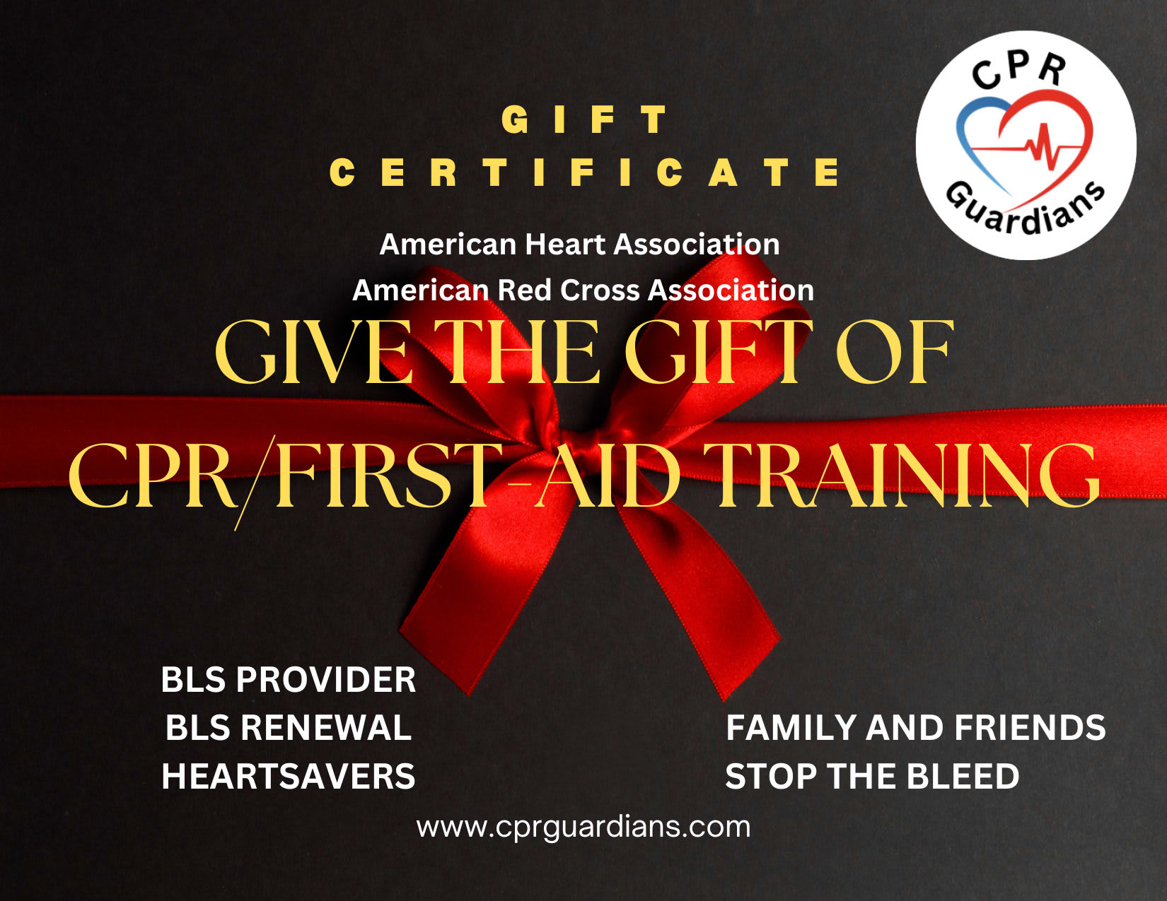 Gift Certificates - CPR/First-Aid - Safety and Care Training - CPR ...