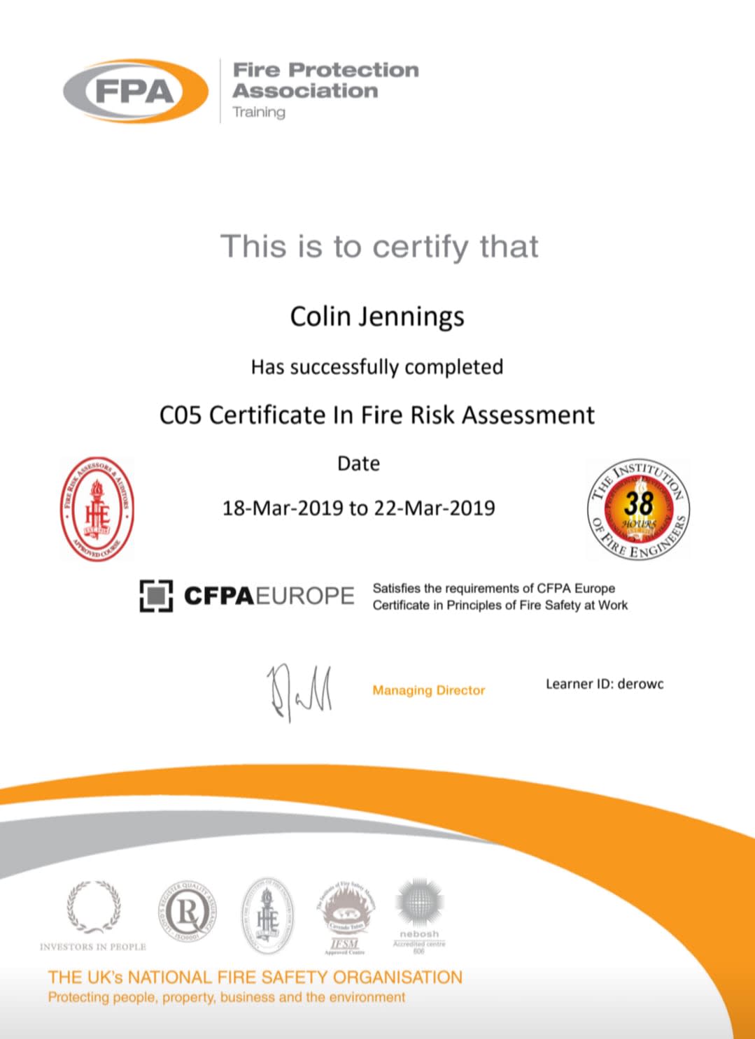 Qualifications & Certifications - Fire Safety Networks N. I - Fireproofing