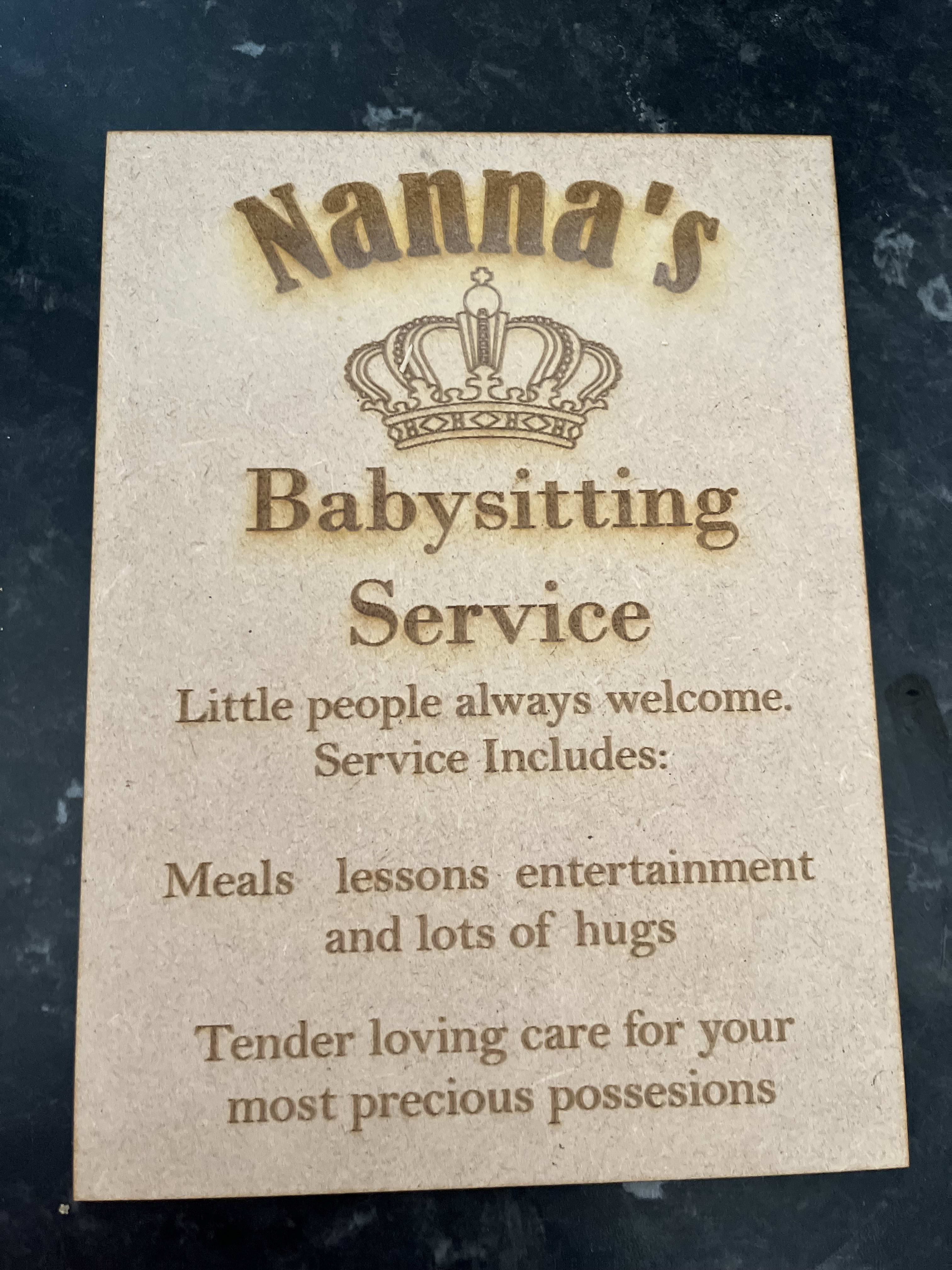 Nanna sign - laser items - Ed-Woods Lincs - Handmade Wooden Items ...