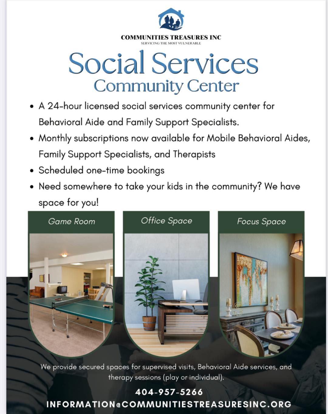 Social Services Community Center - Wellness and Support Services