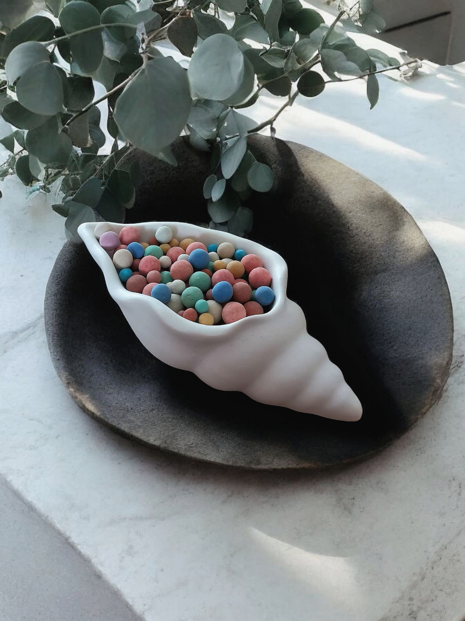 Ceramic Pebbles Shell Diffuser - Oil Diffusers & Incense Burners