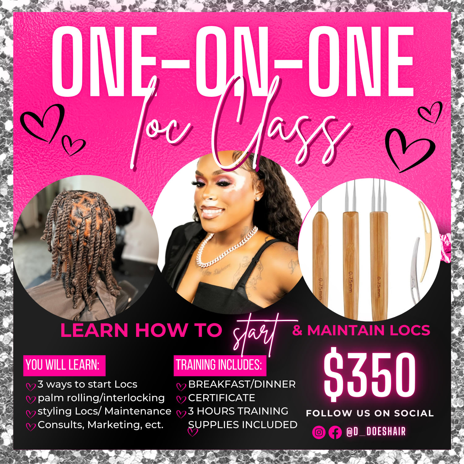 One on One Loc Class - Loc and Braid Classes - DDoeshair - Hairstylist ...