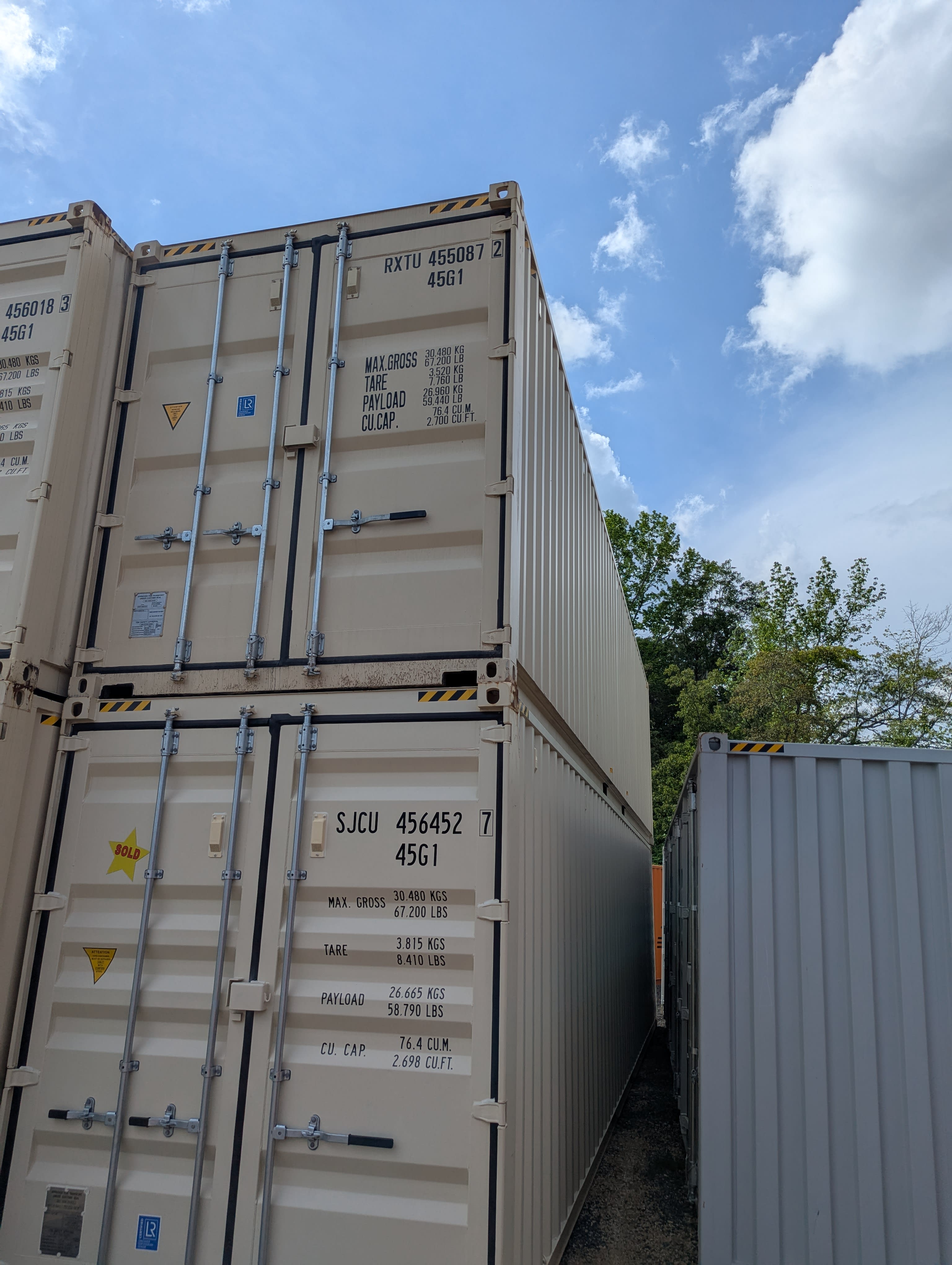 40FT ONE TRIP, HC 3 HANDLE, BEIGE, 5087-2 - 40 FOOT CONTAINERS ...