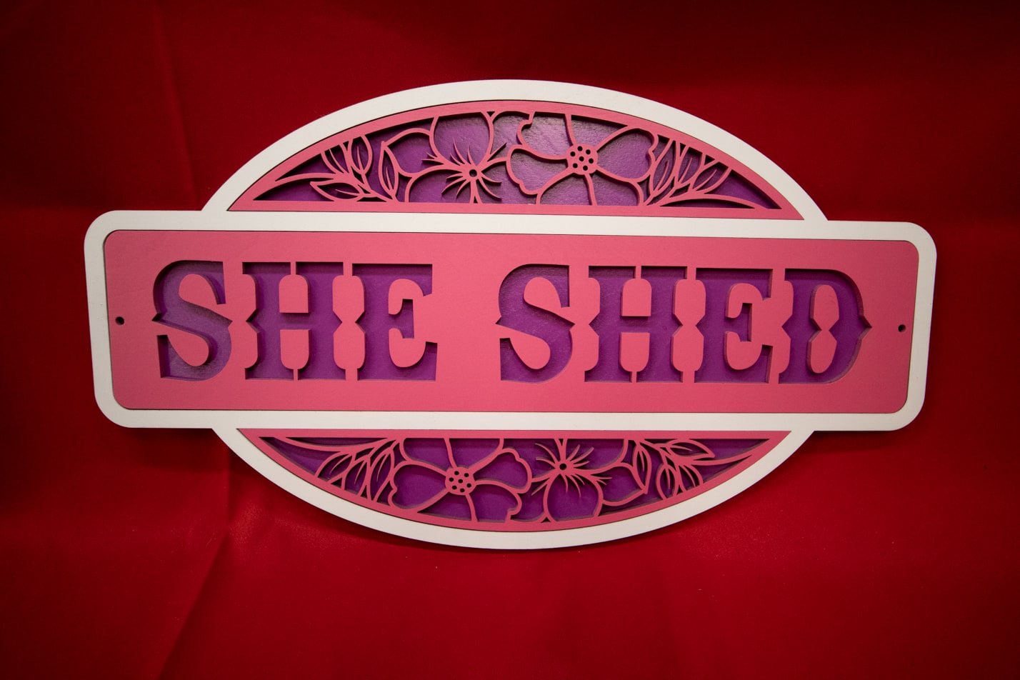 3D Layered She Shed Oval Sign - Door Hangers & Signs - Knights Blade ...