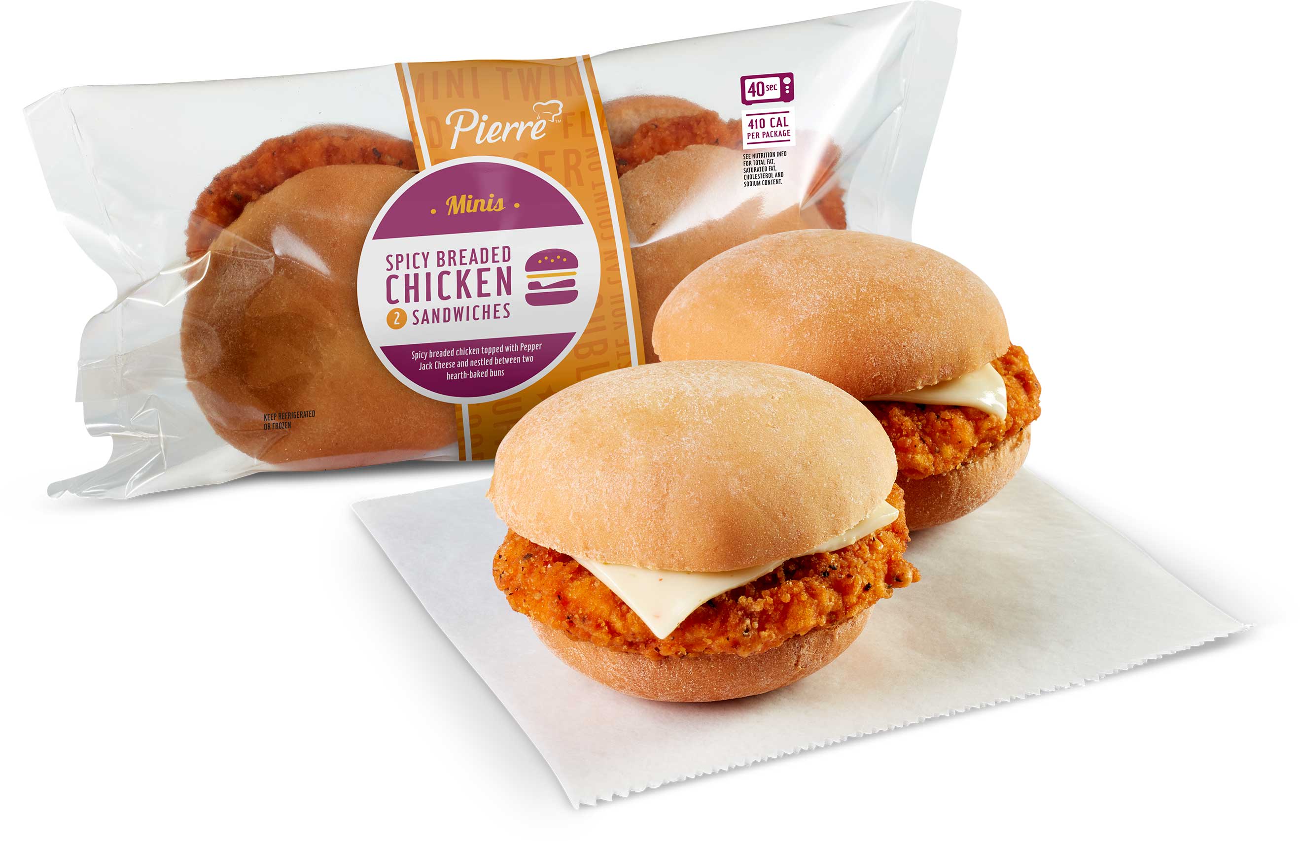 Pierre Mini Twin Spicy Breaded Chicken Sandwich - Wholesale Sandwiches