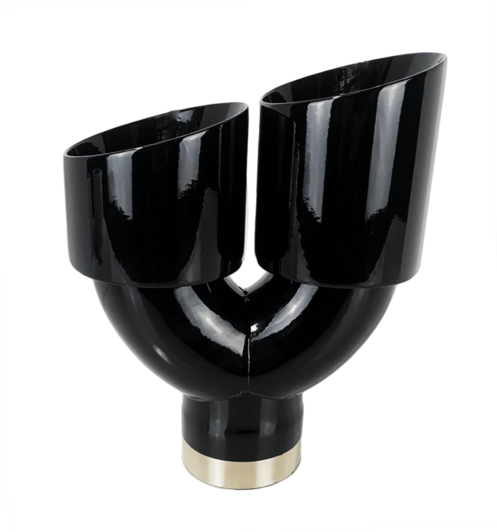 NETAMI 30-1640BK Dual Exhaust Tip Gloss Black Powder Coated Side Exit 3 ...